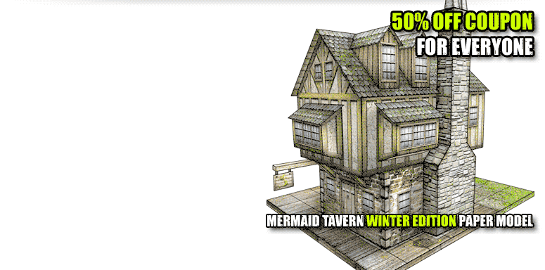 50% Off the Mermaid Tavern Winter Edition Paper Model – OnTableTop ...